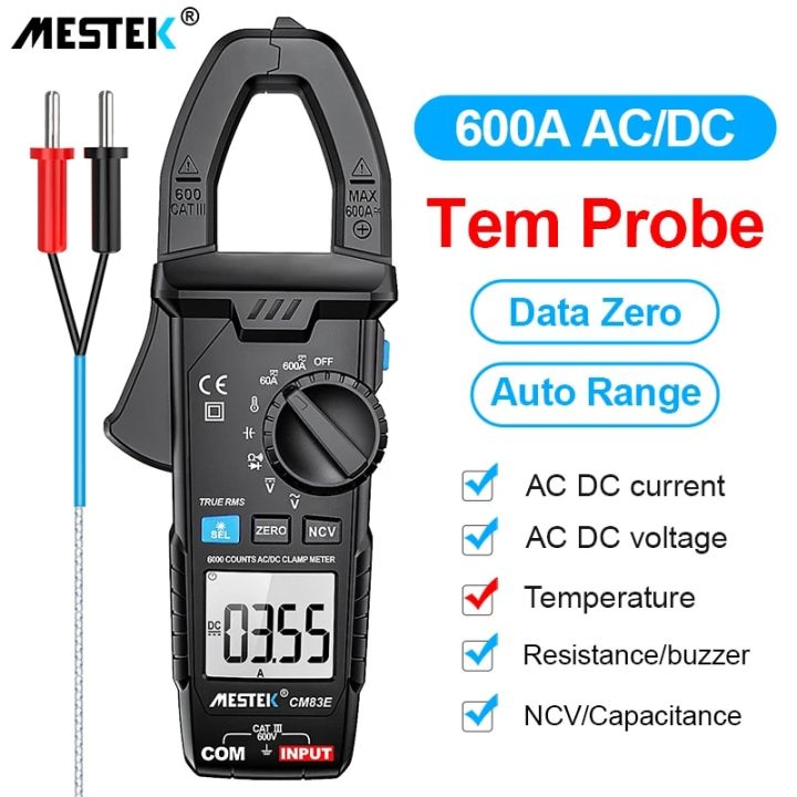 CM83E 600A AC DC Digital Clamp Meter Multimeter Pinza Amperimetrica ...