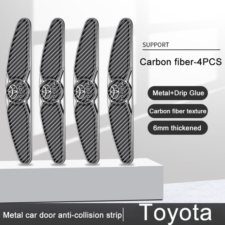 4PCS Carbon Fiber Car Door Edge Guard Strip Scratch Protector Anti ...
