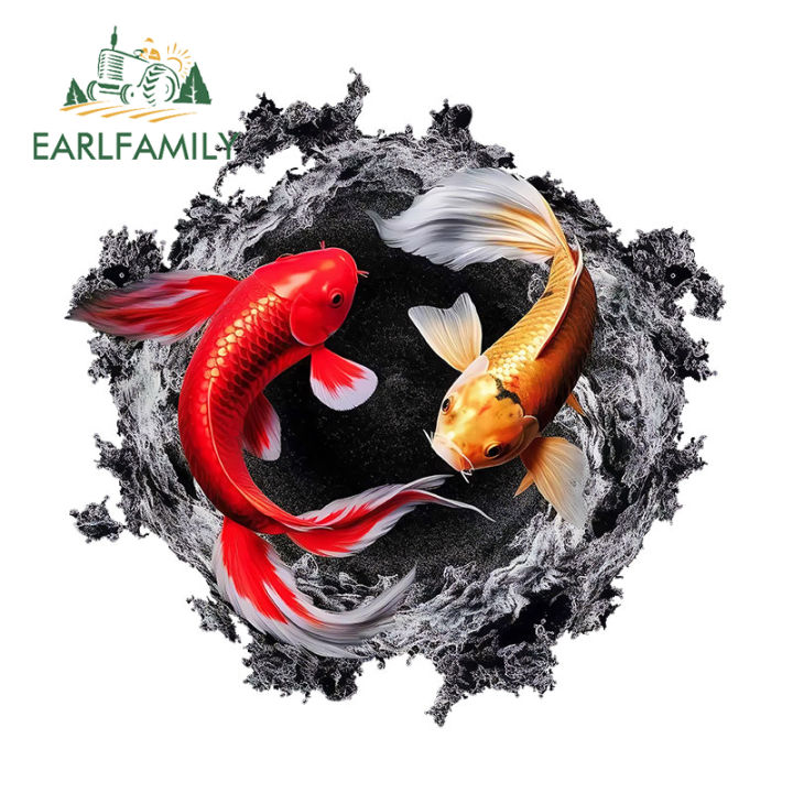 EARLFAMILY 13cm x 12.4cm Koi Fish Car Stickers Graffiti Campervan ...