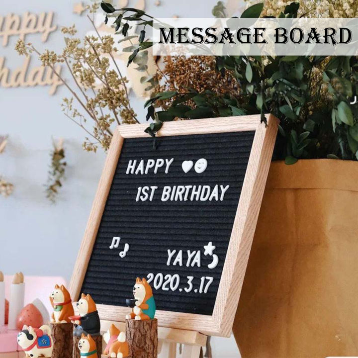 Felt Letter Board, 10x10 inches, Changeable Wooden Message Board Sign ...