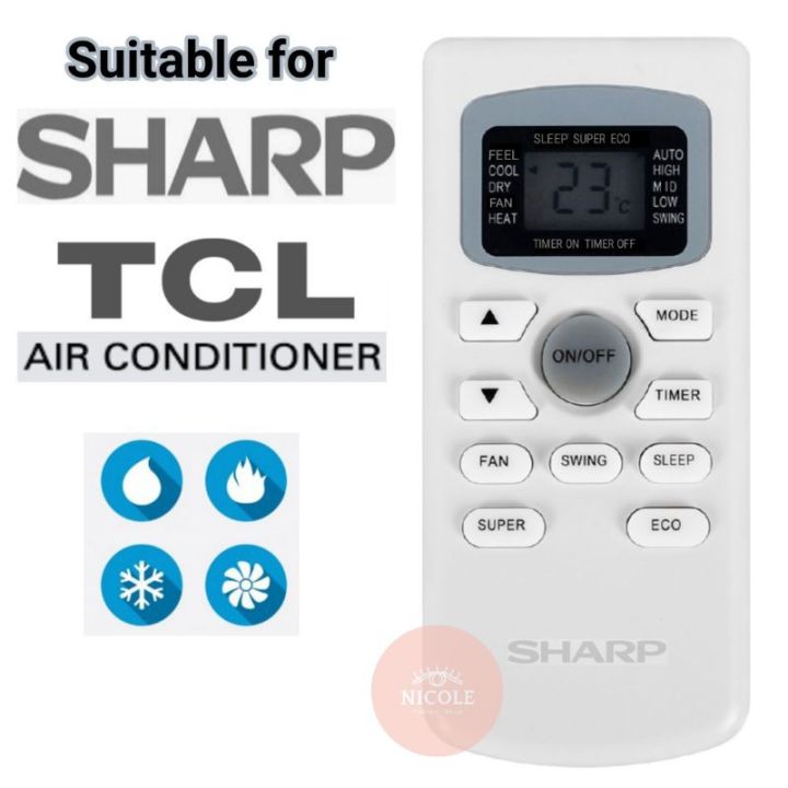 Sharp TCL Air cond Air conditioner Remote Control | Lazada Singapore