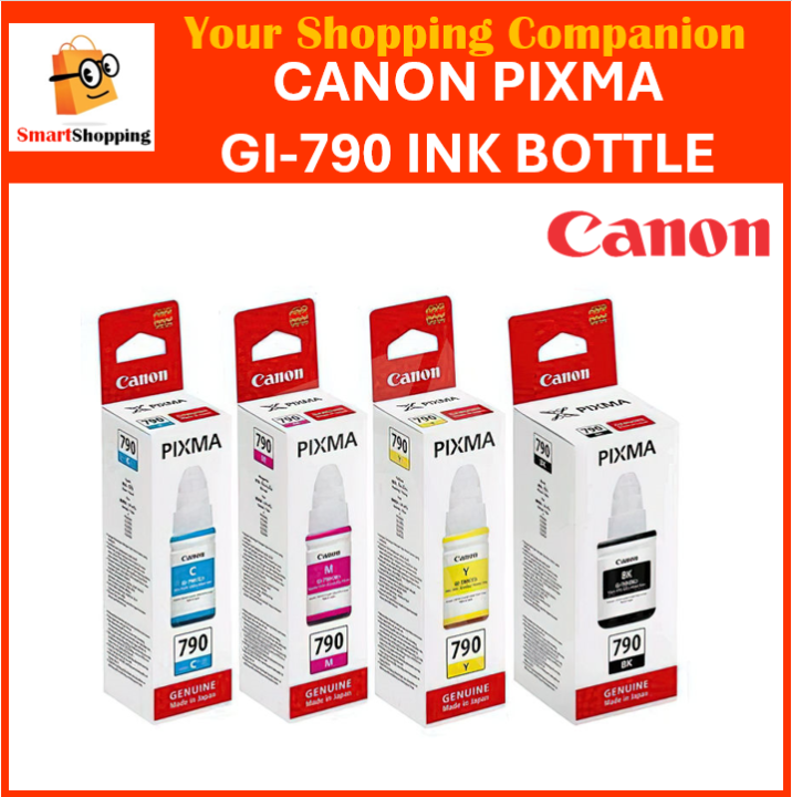 Original Canon Ink Bottle GI-790 Black Cyan Magenta Yellow 790 6000 ...