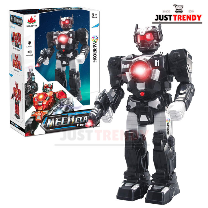 Battery Operated Walking Robot with Blaster and Firing Sounds Toy for ...