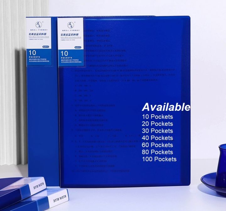Clearbook Display Book Transparent Blue Colored Size A4 10 Sheets to ...