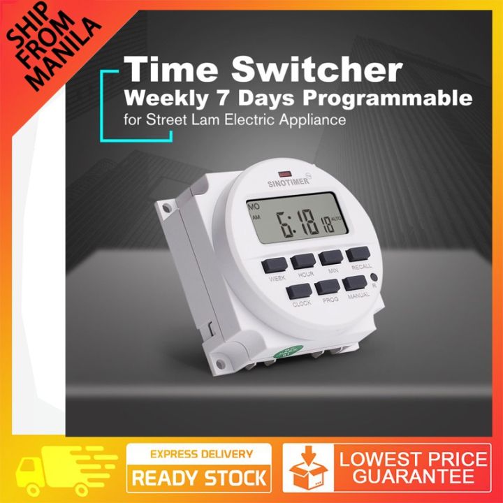 SINOTIMER 220V Weekly 7 Days Digital Programmable Timer Switch Relay ... SINOTIMER 220V Weekly 7 Days Digital Programmable Timer Switch Relay ...