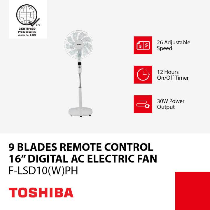 Toshiba Inverter Digital Electric Stand Fan 9 Blades | Lazada PH