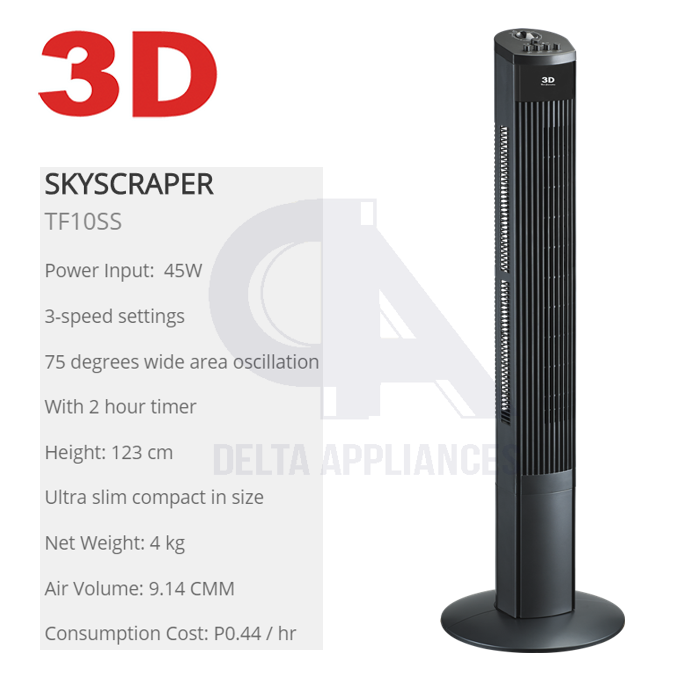 3D TF-10SS Tower Fan | Lazada PH
