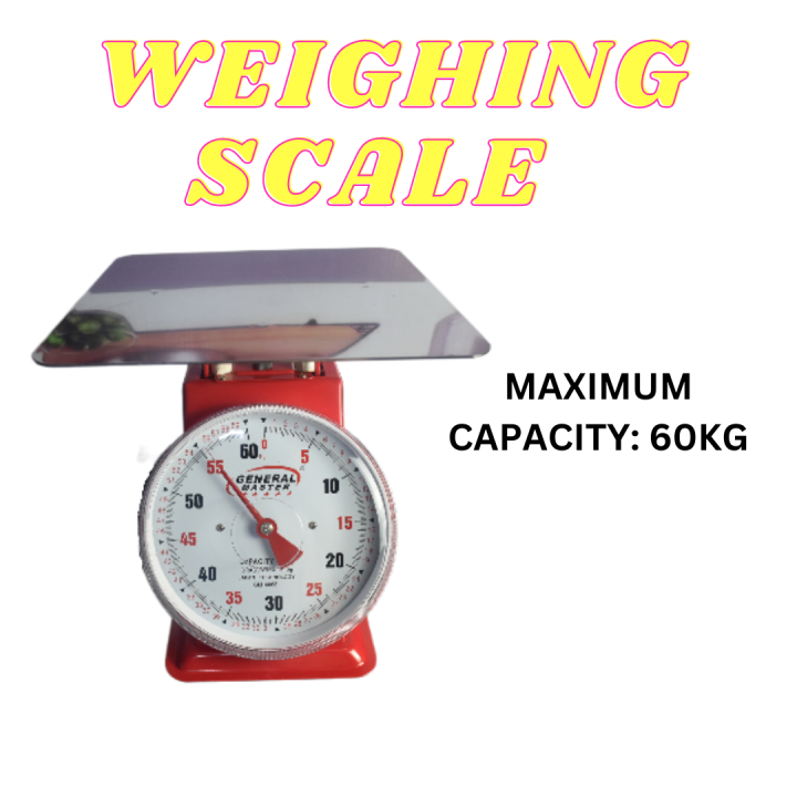 GENERAL MASTER Weighing Scale Maximum Capacity: 60kg Heavy Duty and ...