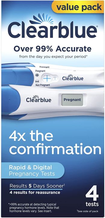 Clearblue Rapid & Digital Pregnancy Test Combo Pack (4 Test) NO BOX ...