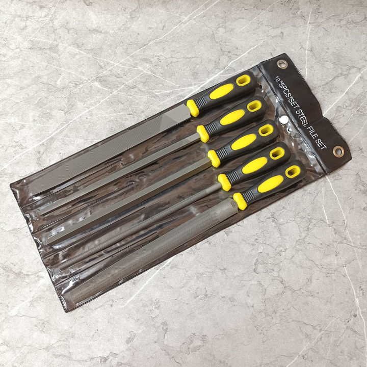 Kikir Besi Baja Gepeng Bulat Satu Set 5 Pcs Ukuran 10 Inch | Lazada ...