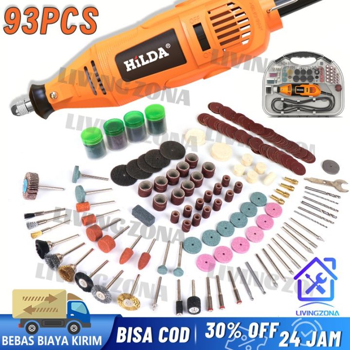 GERINDA BOR TUNER LISTRIK SET 93PCS LISTRIK CORDLESS BOR GRINDER MINI ...