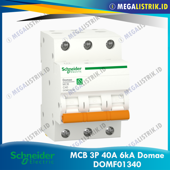 SCHNEIDER MCB DOMAE 3P 40A 6KA / MCB 3 PHASE 40 AMPERE SNI DOMF01340 | Lazada Indonesia