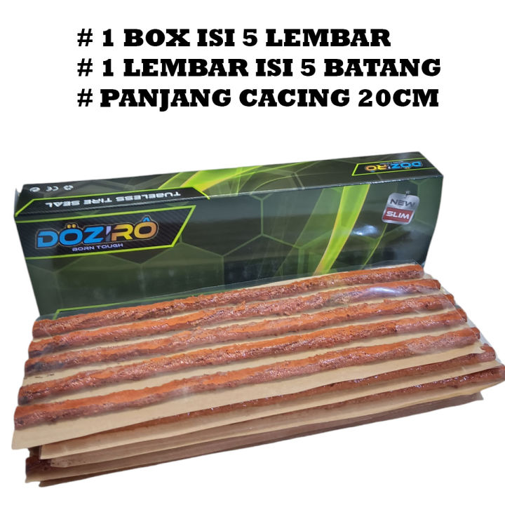 1 KOTAK DOZIRO KARET CACING TAMBAL BAN TUBELESS ISI 5 LEMBAR - Tubles ...