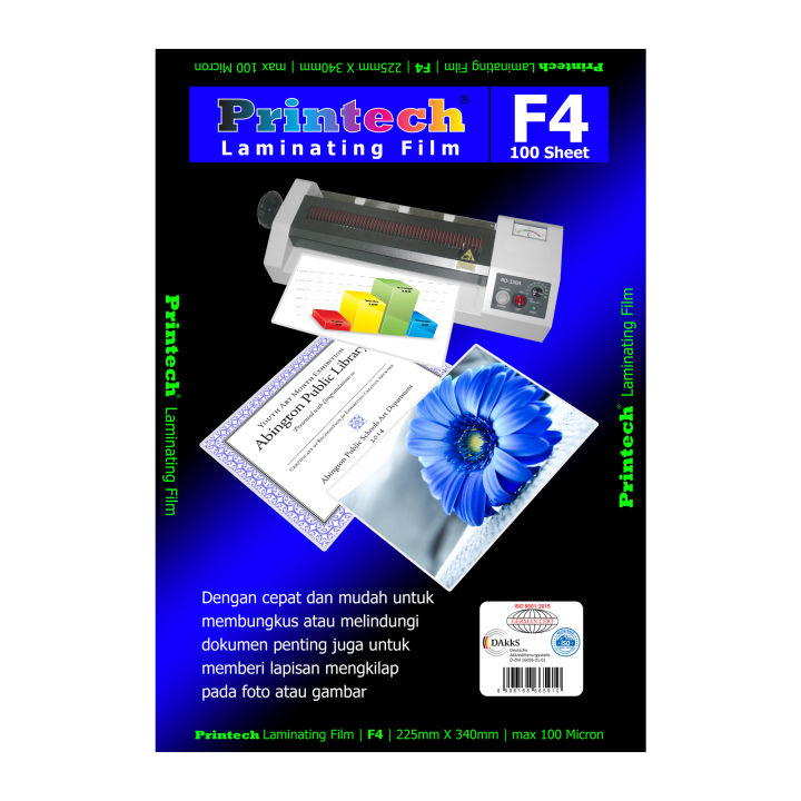 PRINTECH Laminating Film Pouch / Plastik Laminating F4 - 06003 | Lazada ...