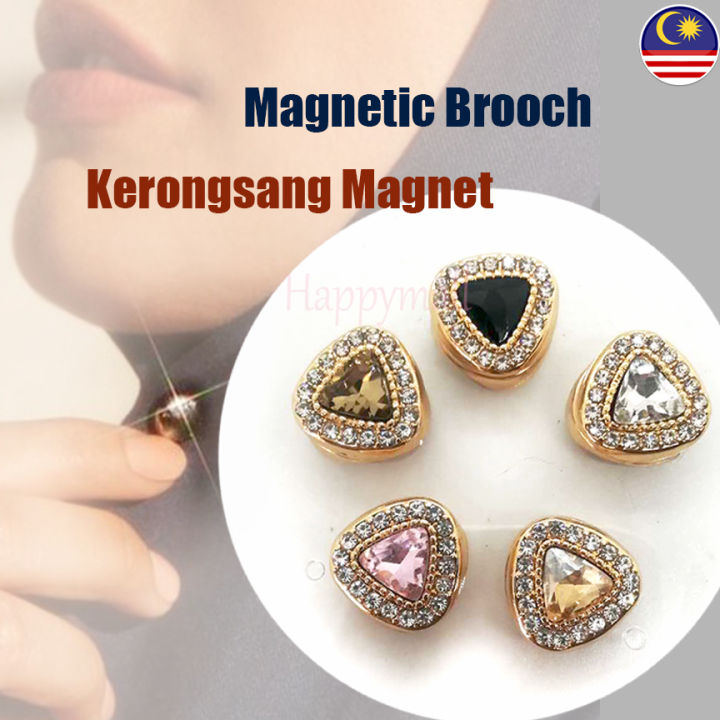 READY STOCK 14mm Magnetic Brooch Kerongsang Magnet Hijab Pin Brooch ...