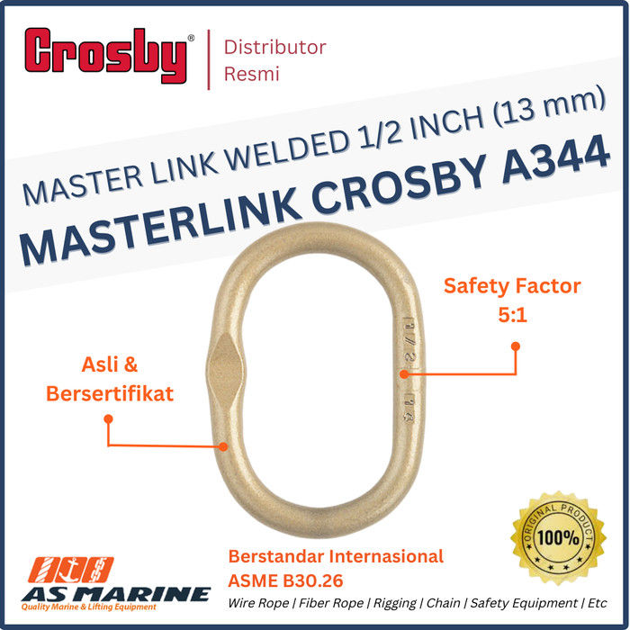 CROSBY Sling / Seling Masterlink / Master Link Welded A344 1/2" 13 mm ...