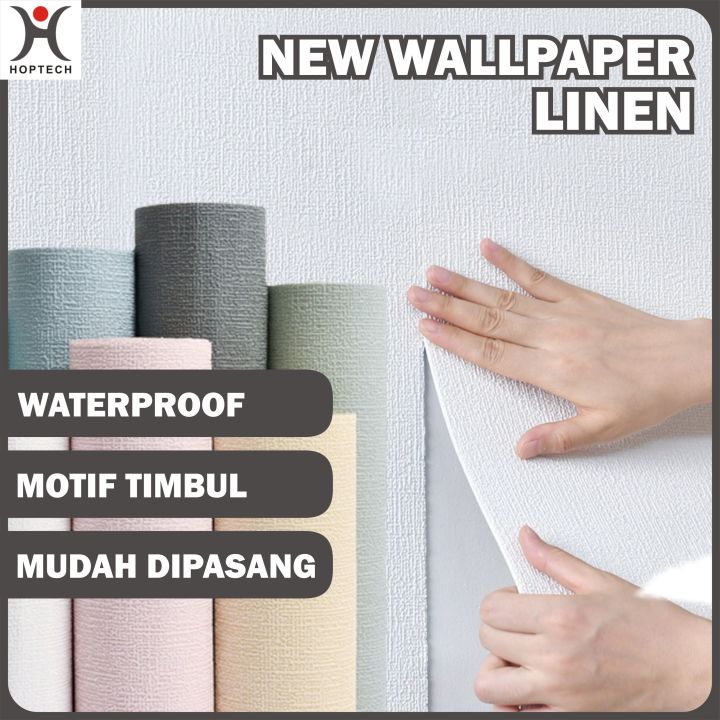 Wallpaper Linen Roll / Dekorasi Kamar / Wallpaper Dinding | Lazada ...