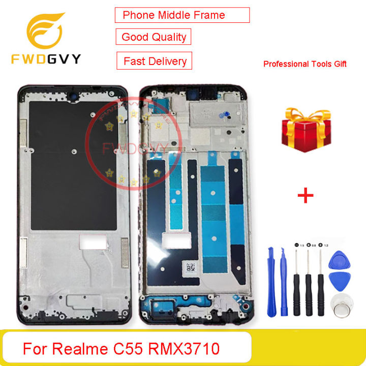 FWDGVY For Realme C55 RMX3710 Middle Frame Plate Faceplate Bezel LCD ...
