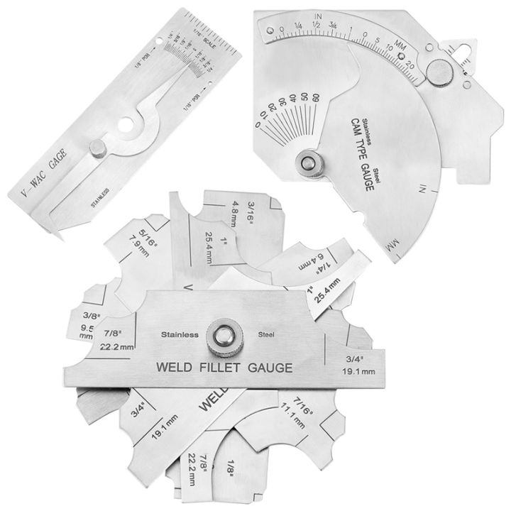 7 Piece Fillet Weld Gauge Gage Set Single Weld Gauge Stainless Steel ...
