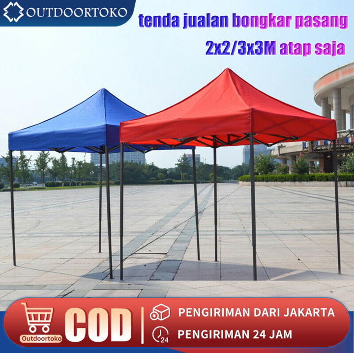tenda lipat 3x3 full set / tenda jualan bongkar pasang / Atap Tenda ...
