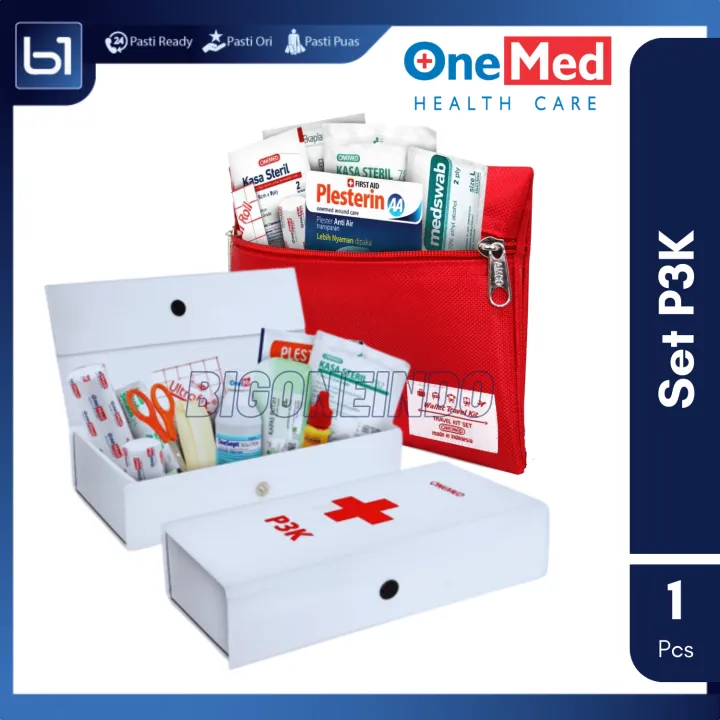 Kotak P3K Set Portable Onemed isi Lengkap, P3K Pouch Travel Emergency ...