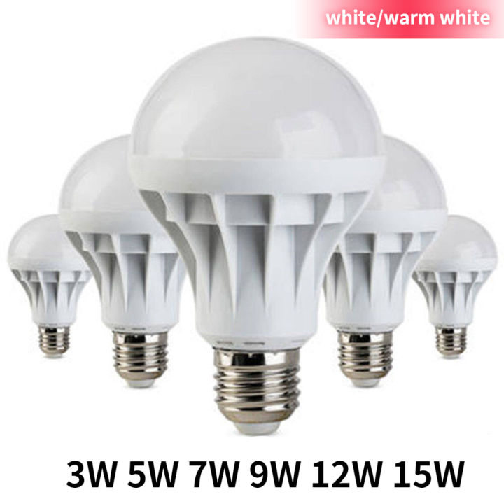 3W 5W 7W 9W 12W 15W E27 Warm and Cool White LED Energy Saving Bulbs 220V Indoor and Outdoor ...