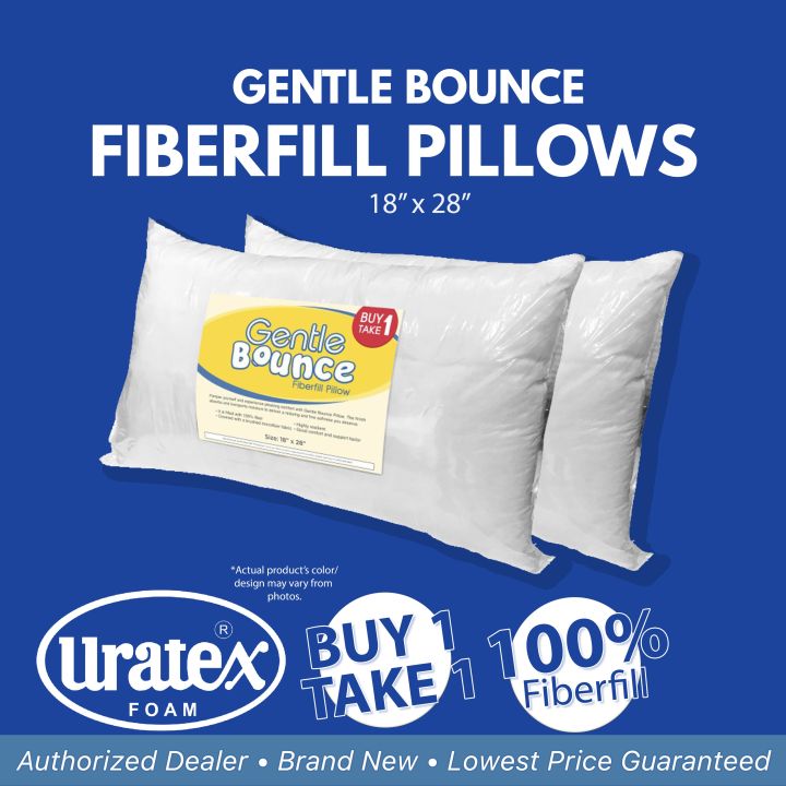 Uratex Gentle Bounce (2pcs) Fiberfill Pillows Covered with Brushed ...