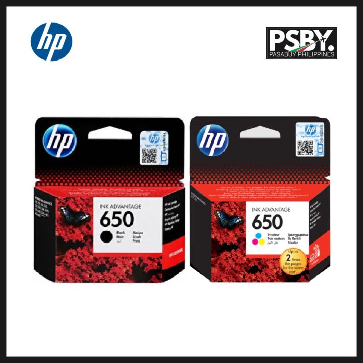 Original HP 650 Ink Cartridge Black/Tri-color | Lazada PH