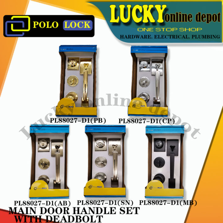 POLOLOCK MAIN DOOR HANDLE SET WITH CYLINDER & DEADBOLT PL88027-D1 ...