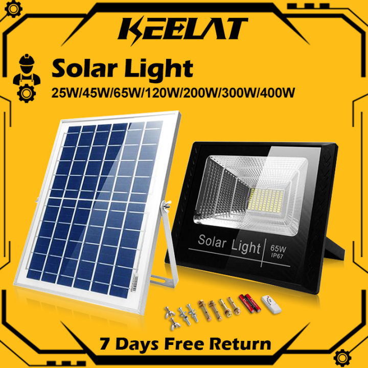 KEELAT Solar Flood Light LED Solar Street Light Solar Spotlight 25W ...