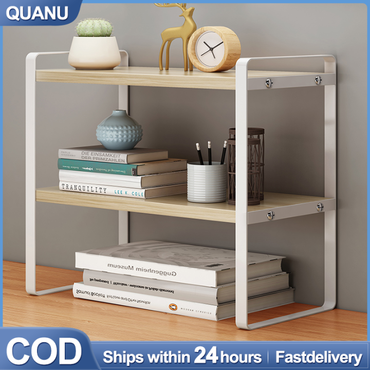 QuanU 2/3 Layer Desktop Shelf Rack Desktop Bookshelf Multipurpose ...