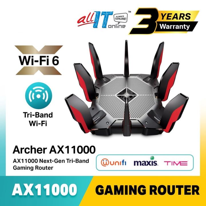 TP-LINK Archer AX11000 WiFi 6 Tri-Band Wireless Gigabit Gaming AX WiFi ...