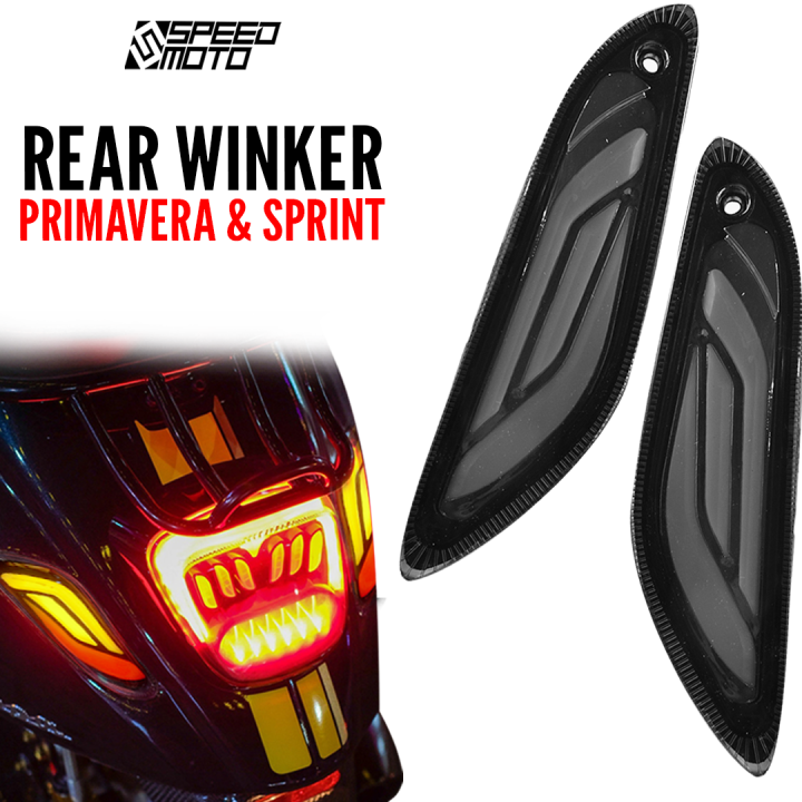 VESPA PRIMAVERA 150CC / SPRINT 150 REAR WINKER ASSY SMOKE LENS 2PCS ...