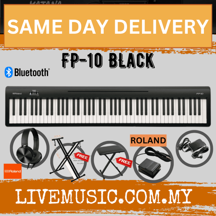 Roland FP10 88-key Digital Piano with Note Stand and Adapter ( FP-10 ...