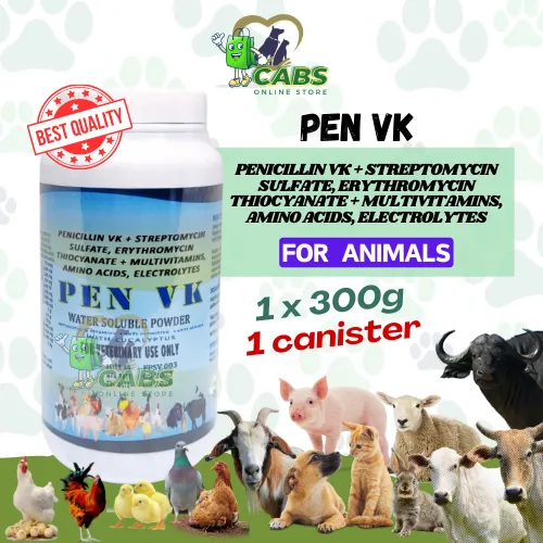 PEN VK 1KG PENICILLIN VK + STREPTOMYCIN SULFATE, ERYTHROMYCIN THIOCYANATE + MULTIVITAMINS, AMINO ...