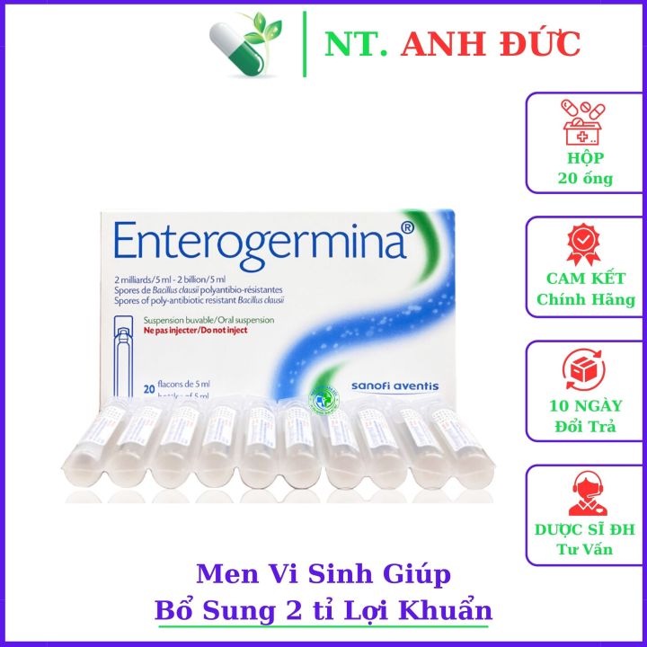 Enterogermina Men Vi Sinh giúp bổ sung lợi khuẩn cho đường tiêu hóa - hộp 20 ống | Lazada.vn