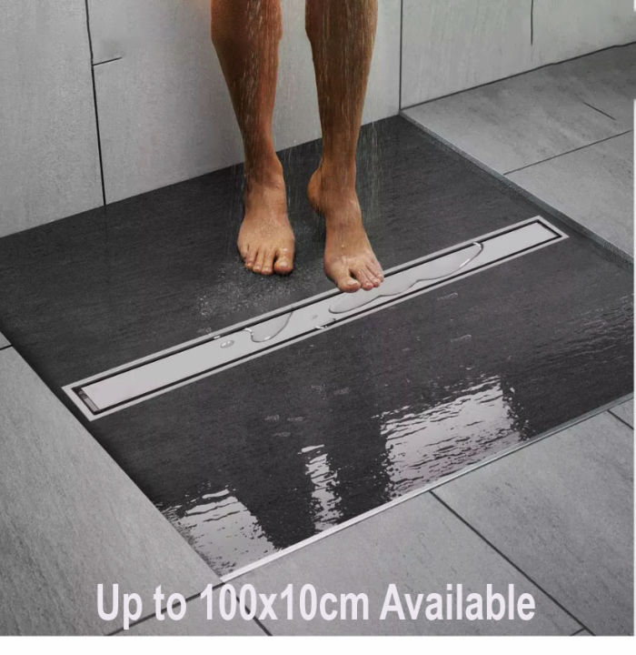 Linear Shower Floor Drain / 20cm to 100cm Floor Drain Slim Linear Drain ...