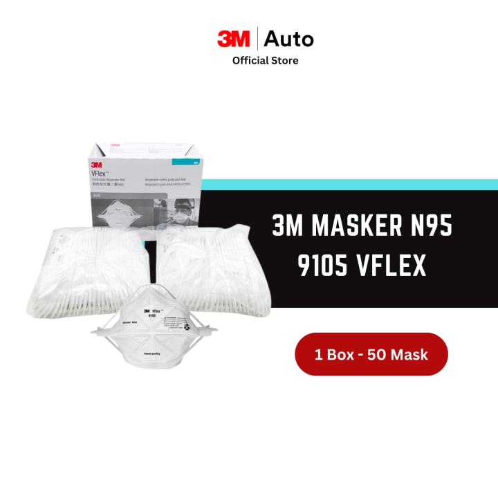 3M Masker N95 9105 VFlex Particulate Respirator - 1 Box isi 50 Masker ...