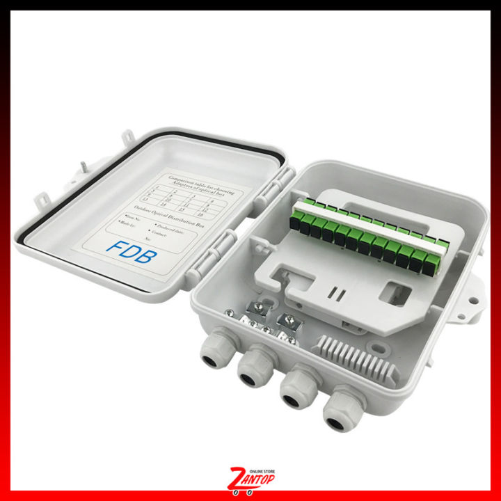Fiber Optic PLC Splitter Box 12 Core Nap Box FTTH adapter Distribution ...