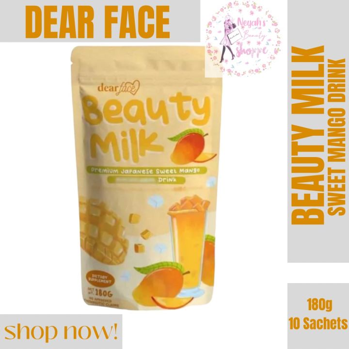Dear Face Beauty Milk Mango Drink (10 Sachets) | Lazada PH