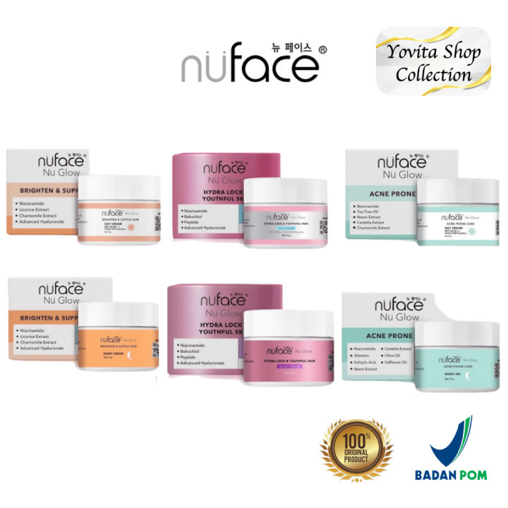 Nuface Day and Night Cream Brighten & Supple Skin, Acne Prone Care ...