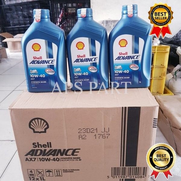 Oil Oli Shell Advance AX7 4T 1L 10W-40 Synthetic Based 1 Liter | Lazada ...