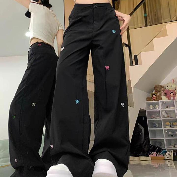 Kinwoo Embroidered Bow Wide Leg Chino Pants | Lazada PH