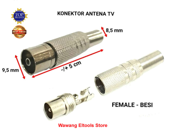 JEK / JACK ANTENA BESI MALE - FEMALE /COWOK/CEWEK / COLOKAN TV | Lazada ...