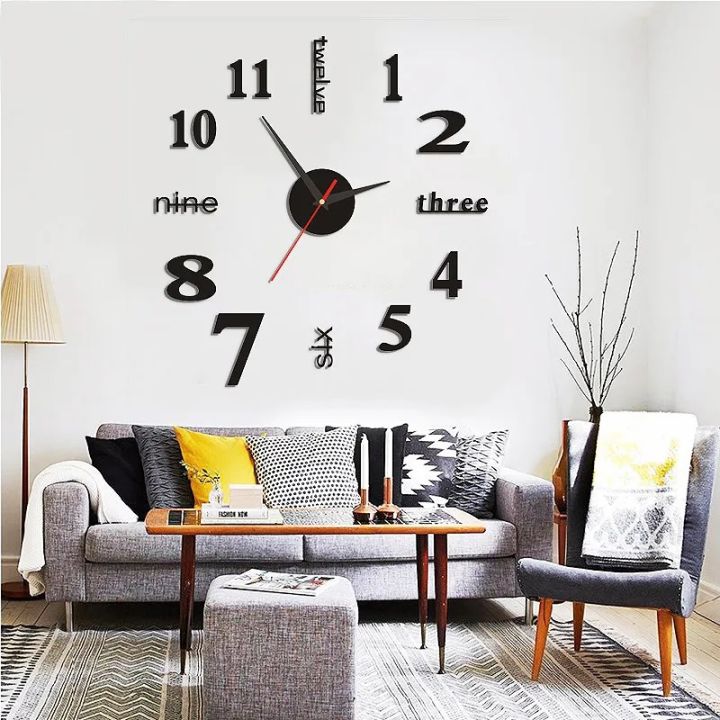 ON Jam Dinding DIY Besar 3D DLY Dekorasi Rumah Homey | Jam Dinding ...