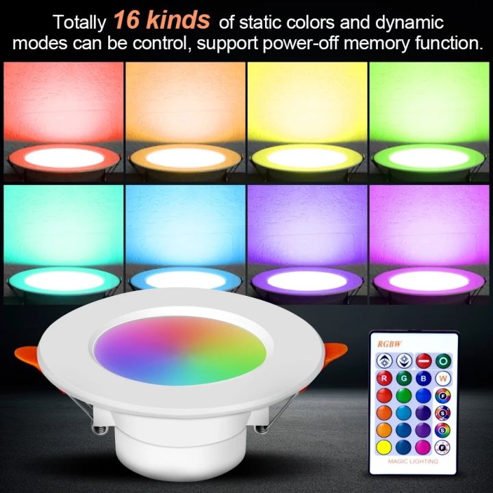 Indoor LED Downlight RGB Dimmable Ceiling Spot Light 10W Round Down ...