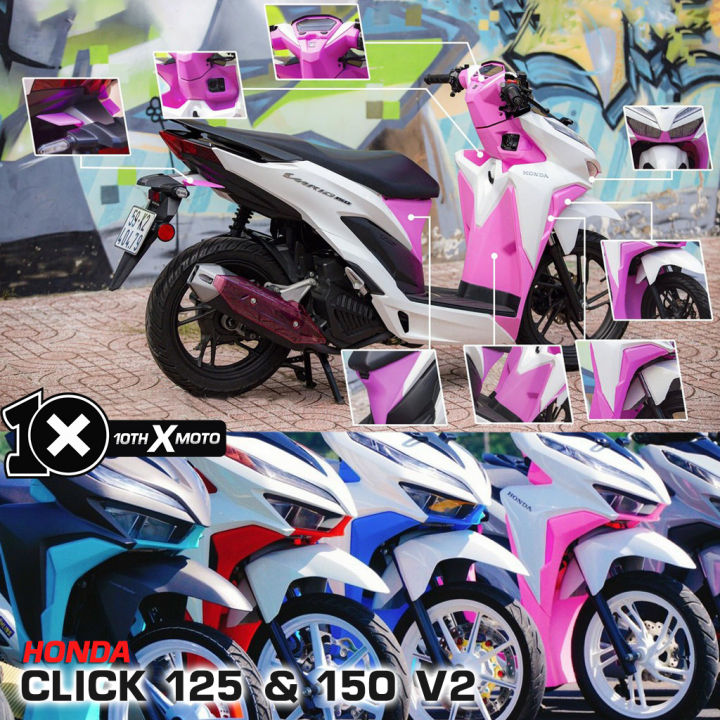 10thX HONDA Colored Set (10 pcs.) Inner Fairings For Click 125 & 150 v2 ...