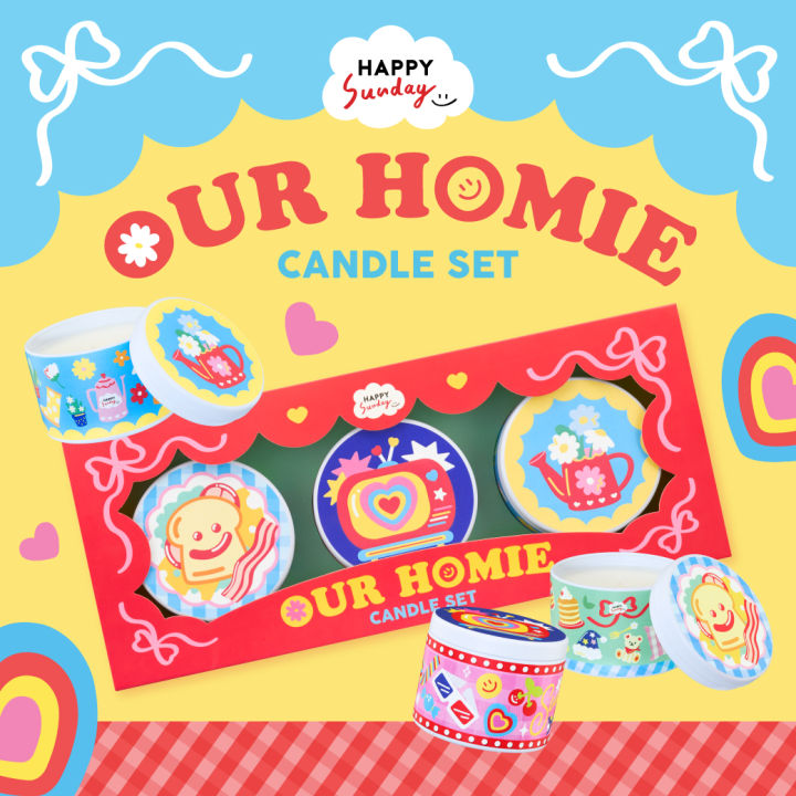 OUR HOMIE CANDLE SET | เซ็ตเทียนหอม 3 กลิ่น | Lazada.co.th
