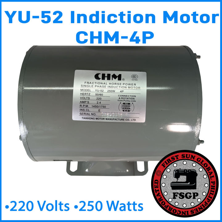 CHM Sewing Machine Induction Motor 250W (1/3HP) YU-52 | Lazada PH