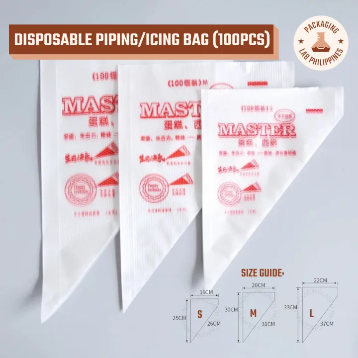 100pcs Disposable Icing Bag Piping Bag Cake Frosting Bag Cake Pastry ...
